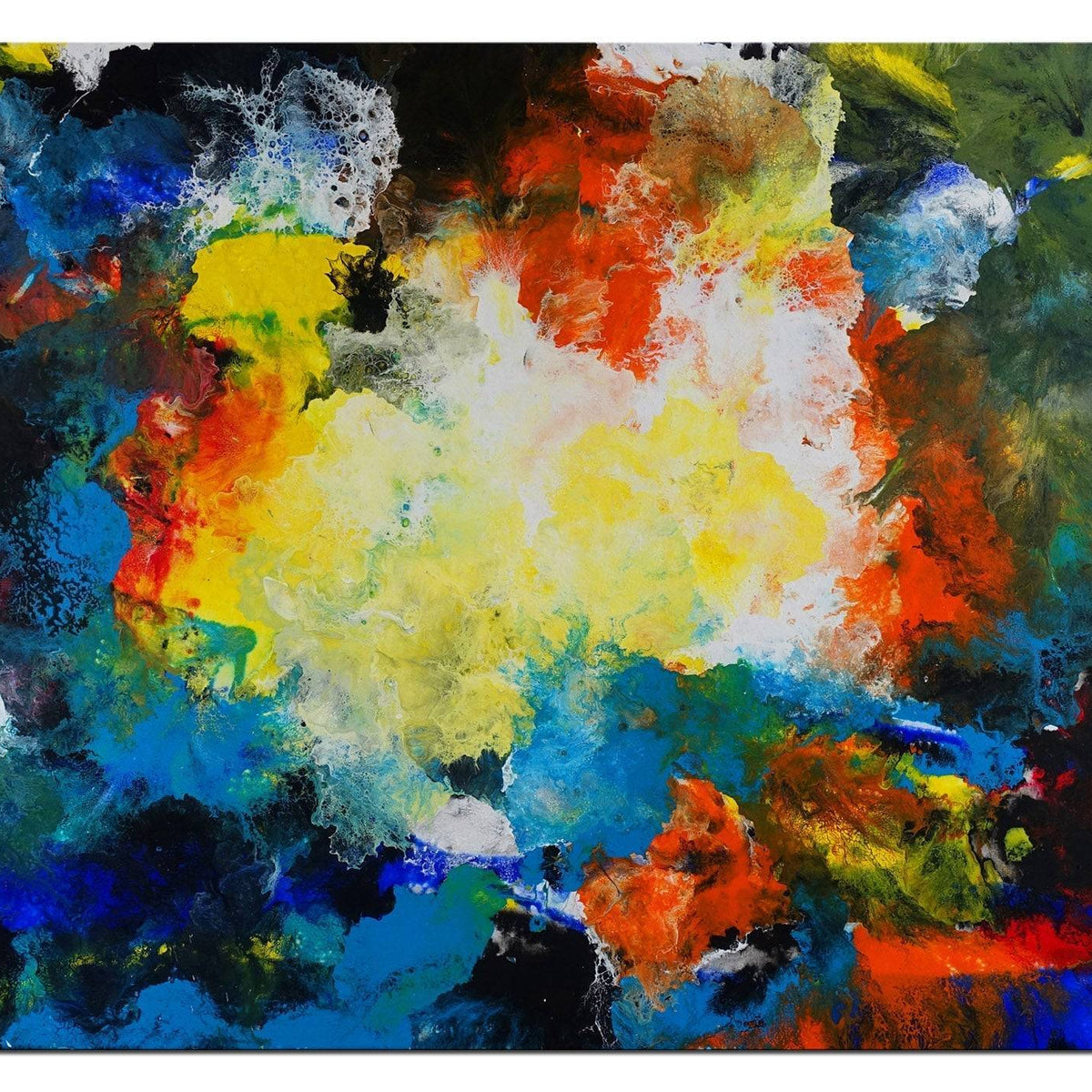 Buntes Original Gemälde abstrakt Fluid Art Künstlerbild