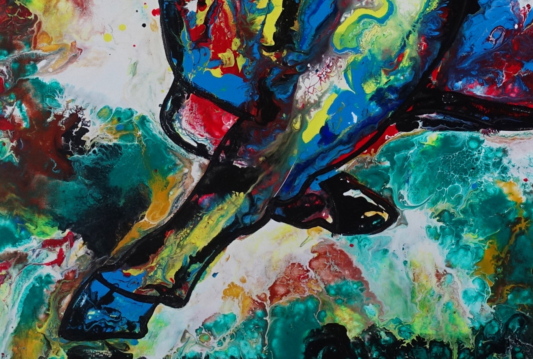 Stier Bild gemalt, moderne Stier Malerei, Leinwandbild abstrakt