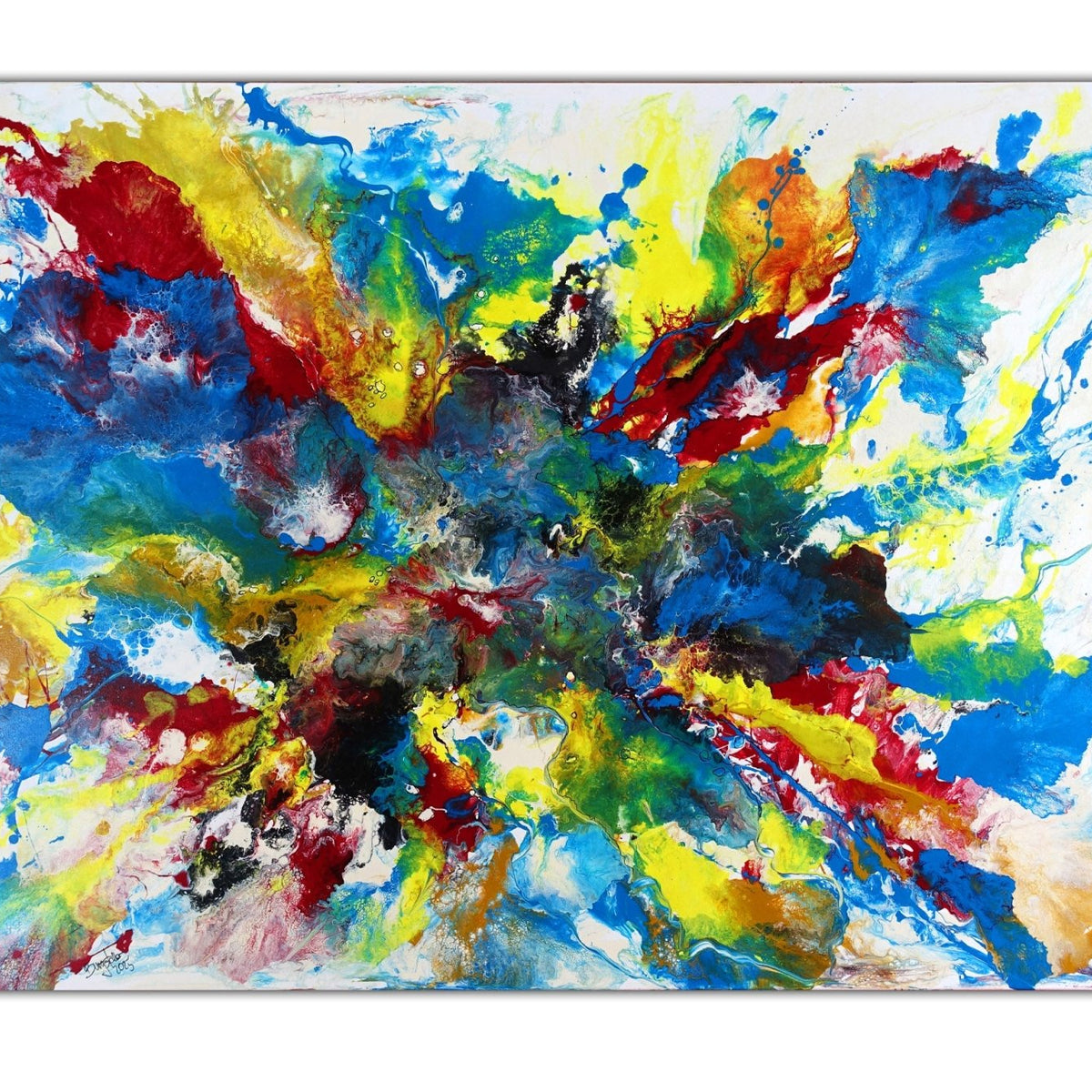 Abstrakte Malerei bunt kaufen, Fluid Art Gemälde Acrylbild