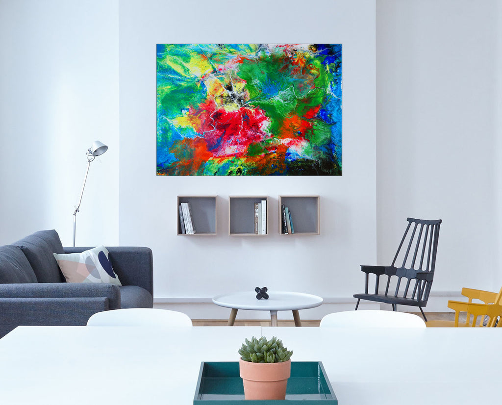 Abstraktes Bild Wohnzimmer Leinwand Gemälde Acryl