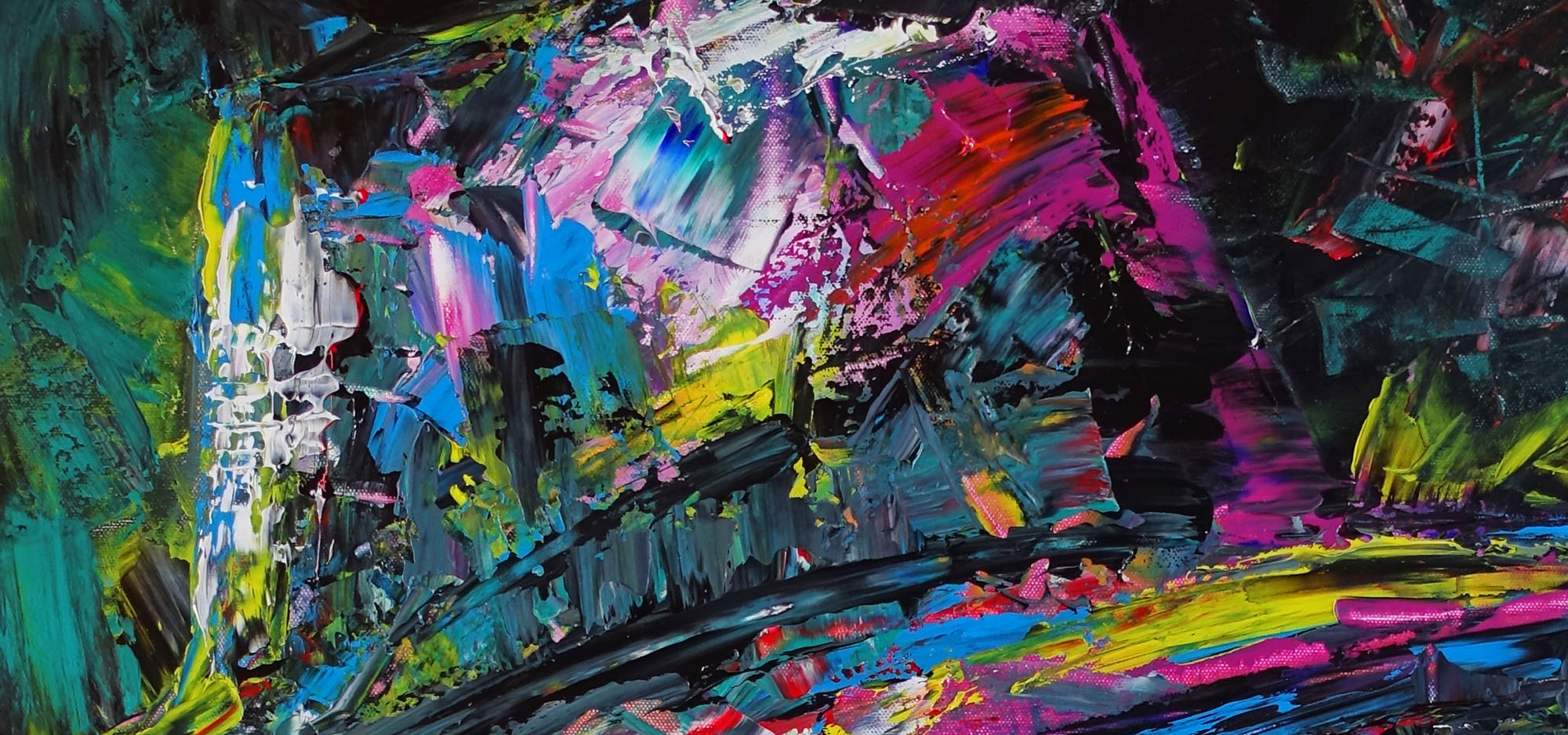 Gesicht mit Hut abstrakt gemalt Acrylbild | Burgstaller