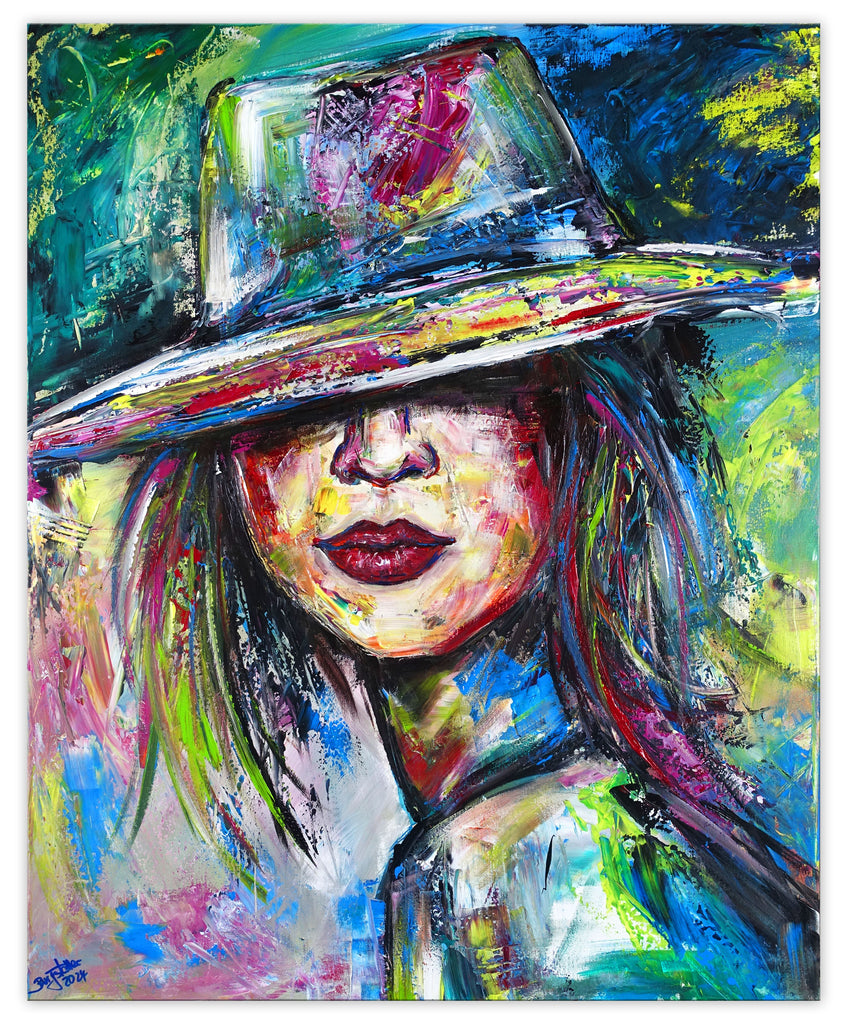 Abstrakte Gesichter Acryl Gemälde, Moderne Porträt Malerei