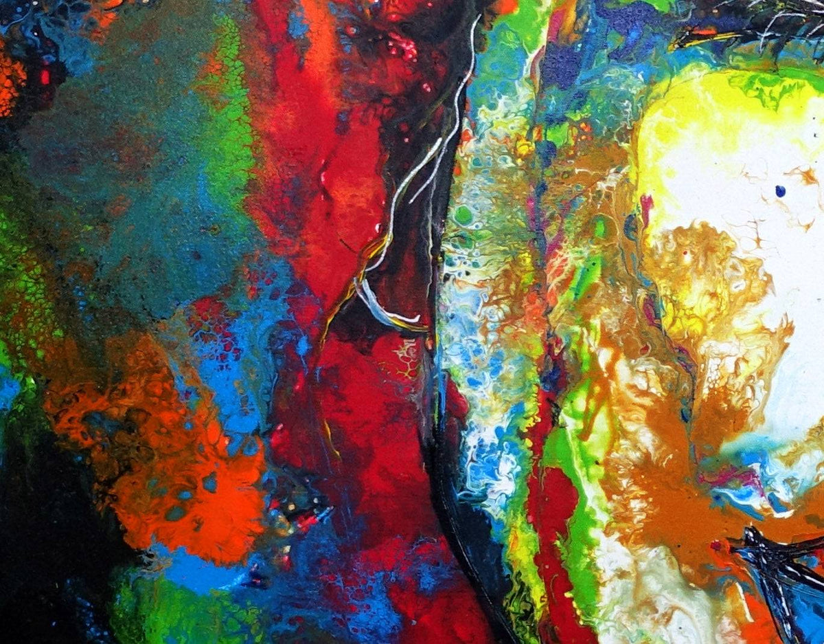 Leinwandbild Gesicht Frau bunt abstrakt gemalt | Burgstaller